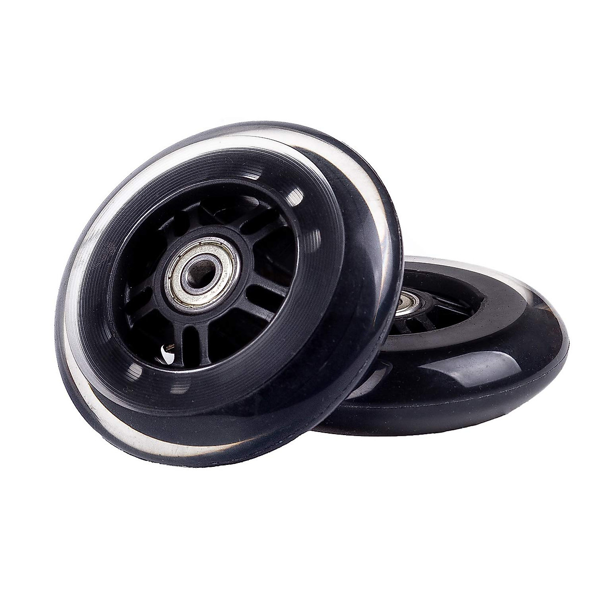 Little World Scooter Wheels Pair - 2Pcs Scooter Replacement Wheels - 100mm Pro Stunt Scooter Replacement Wheels with ABEC-7 Bearing - Quality Scooter Wheels for Smooth Ride, Black 100mm wheels