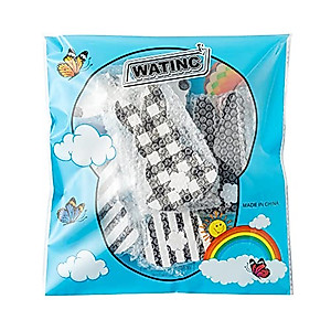 WATINC 5Pcs Easter Bunny Table Decor Tiered Tray Sign, Black & White Rabbit Wooden Signs Tabletop Decorations, Double-sided Wood Centerpiece Desk Topper for Easter Spring Holiday Party Gift Supplies