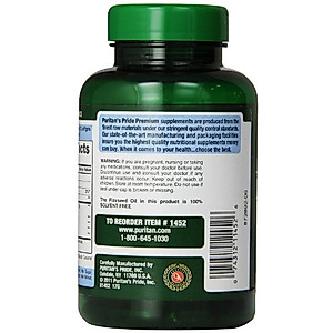 Puritan's Pride Premium Natural Flax Oil 1000 mg Omega-3, 6 & 9 Cold Pressed, 120 Softgels