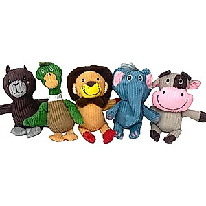 Jalousie 5 Pack Tough Layer Plush Dog Toys Assortment Value Bundle Dog Squeaky Toys Assortment Puppy Pet Mutt Dog Toy Dog Squeak Toy for Medium Large Dogs