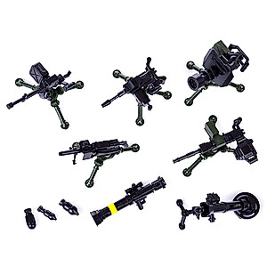 Lingxuinfo 192Pcs Military Army Weapons Toy Weapon Accessories for Brick Figures Army Weapons Sandbag Bricks Building Blocks Toy Compatible with Major Brand
