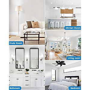 EvaStary Ceiling Fan Light Bulbs, 60W Equivalent E12 LED Bulb, Super Bright 600LM Daylight 5000K Small Base A15 Shape Candelabra Bulb for Chandelier, Ceiling Fans, Non-dimmable, 85-265V, 6 Pack