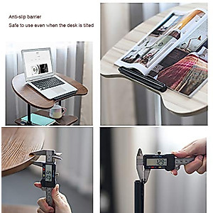 TOPYL Mobile Stand Up Height Adjustable Computer Desk,Nightstand Storage Cabinet with Wheel for Work Station Home Office Desk Maple