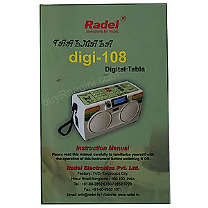 Electronic Tabla - RADEL Taalmala - Digi 108, Electronic Tabla and Manjira - Tabla Sampler, DJ Tabla Sound Machine, Instruction Manual, Power Cord, Bag (PDI-AAF)