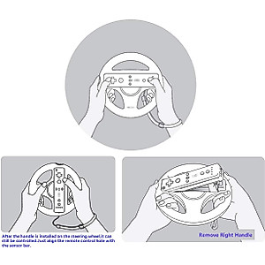 Arrocent Mario Kart Racing Wheel and Zapper Light Gun for Wii Wii U (Pack of 2, White)