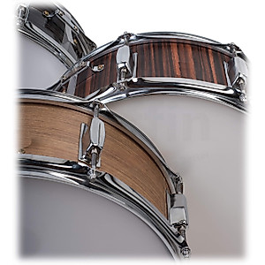 Snare Drum by GRIFFIN | 14" x 5.5" Black Hickory PVC & Coated Head on Poplar Wood Shell | Acoustic Marching Percussion Instrument Set, Drummers Key, 8 Metal Tuning Lugs & Snare Strainer Throw Off Kit