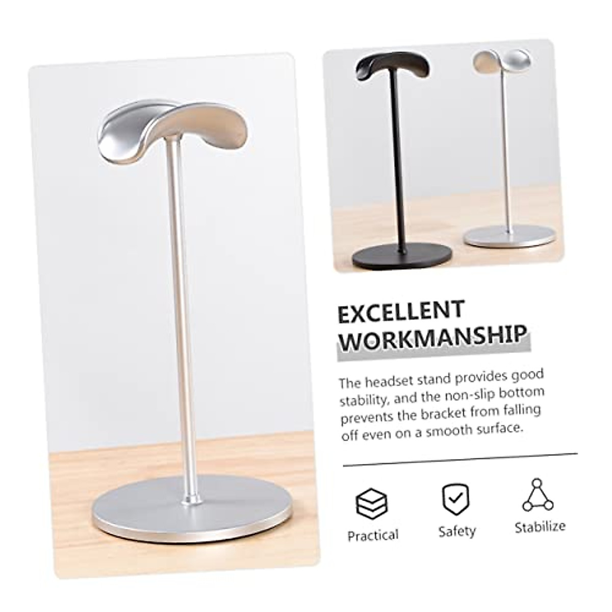 Milisten 3pcs Headphone Stand Headphone Accessories Headset Stand Headphone Mount Desktop Stand Headphone Holder Desktop Accessories Headphones Stand Computer Hardware Aluminum Alloy