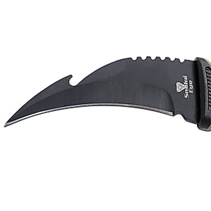 Snake Eye Tactical 9" Hunting Survival Knife Curve Saw Back Blade With Molded Sheath. (GN-3)