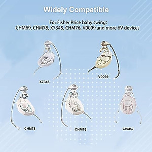 6V Baby Swing Power Cord AC Adapter Compatible for Fisher Price Ingenuity Cradle Swing, Boutique, SmartSize 2-in-1, Rainforest Cradle, Butterfly Ocean Wonders Swing Charger Supply Cable 6.6FT white