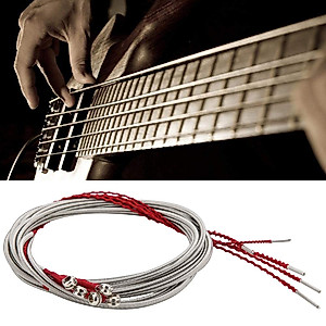 5Pcs Bass String, Steel Bass Strings Set Bass Parts Musical Instrument Accessories for Guitar Beginner Electric guitar accessories