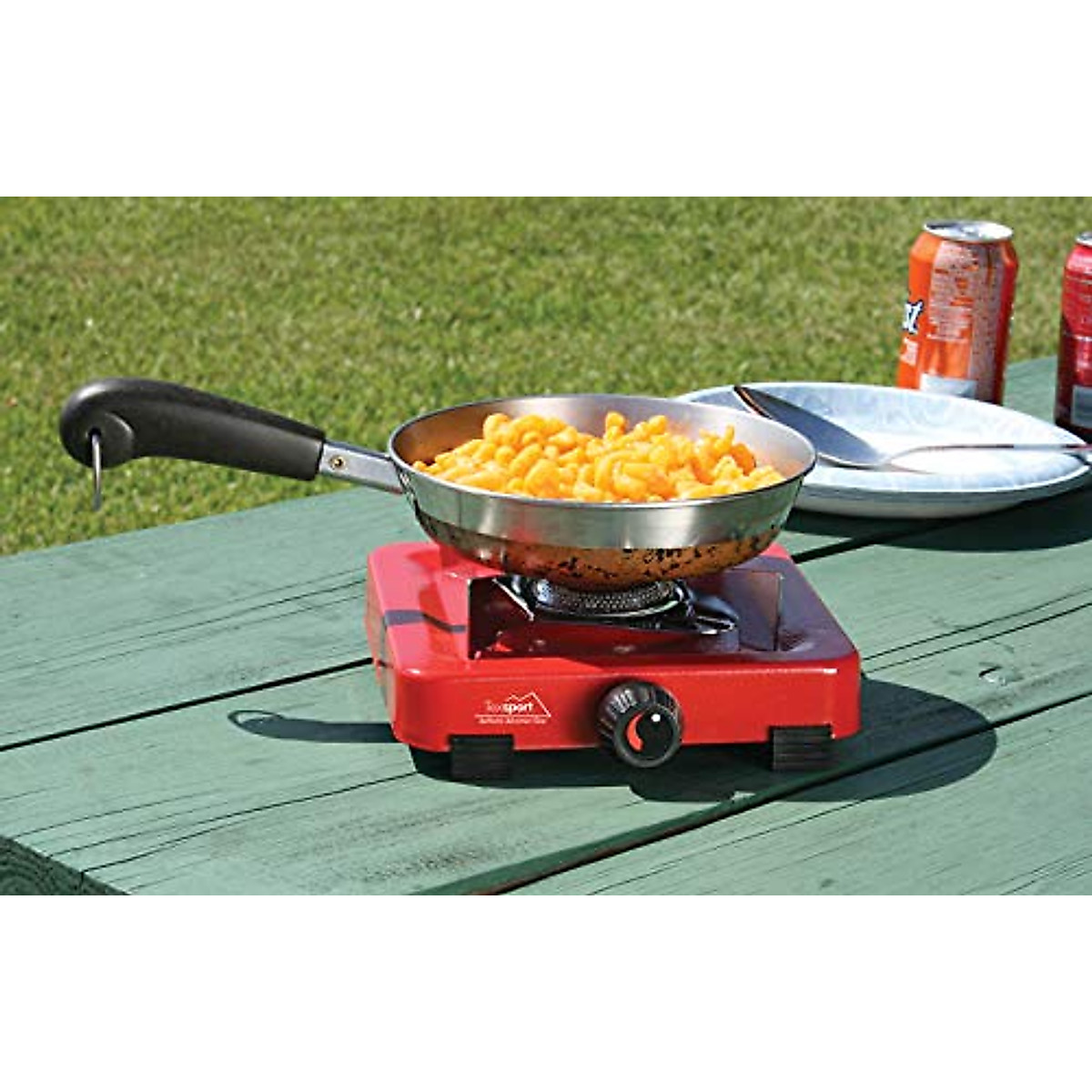 Texsport Compact Single Burner Propane Stove for Outdoor Camping Backpacking Hiking , Green