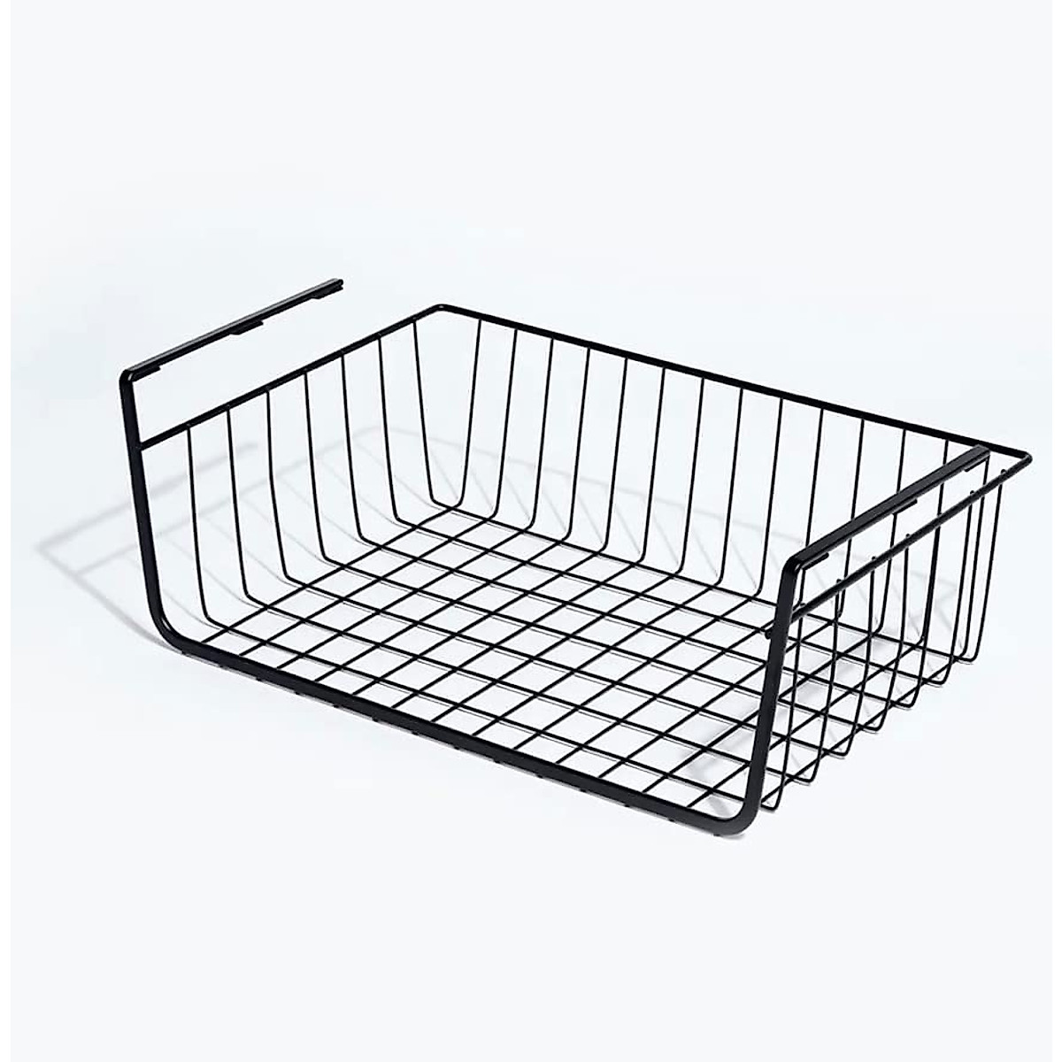 RoomForLife - 2 Pack Under Shelf Organization Baskets - Color Black - Slips on any Shelf/Cabinet - Kitchen Closet Laundry More
