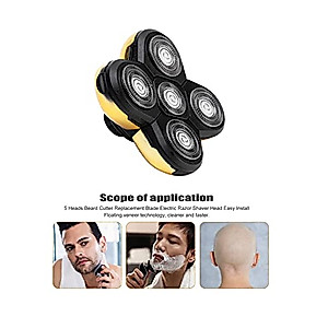 Replacement Shaver Head Blade,5 Heads Beard Replacement Blade,Universal Easy Install Electric Razor Shaver Head for Head and Face