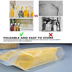 UtySty 5 Pack Grain Storage Container Multigrain Food 1.5L Sealed Bags Moisture-Proof Transparent Pouches Portable Bag Cereal Flour Bean Nut Rice Tea Powder Water Reusable Organizer Case