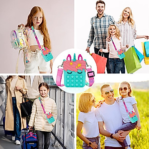 civan Mini Blue Pop Purse for Girls Crossbody, 2 in 1 Pop Bag Fidget Purse Toy Push Bubble Handbags, Silicone Sensory Toys Bag for Kids Birthday Gift Bag Toy Students Kids Present