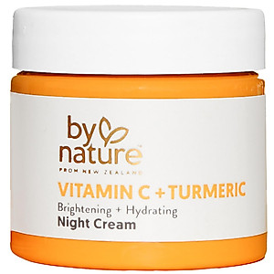 By Nature Brightening Night Cream With Vitamin C and Turmeric - Rich and Hydrating Night Face Cream to Restore Your Natural Glow and Energize Tired Skin - 2 oz
