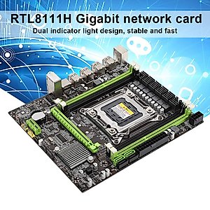 Hopcd Desktop Computer Motherboard, LGA 2011 Motherboard Support 1066/1333/1600 / 1866MHz DDR3+ RTL8111H Gigabit Network Card / SATA3.0+PCI-E /6-Channel Audio Chip