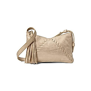 HOBO Paulette Crossbody Small Handbag For Women - Multiple Pockets and Adjustable Solid Strap, Chic and Gorgeous Handbag Gold One Size One Size