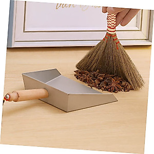SKISUNO 1 Set Mini Broom Set Floor Broom Multi-Function Mini Dustpan Table Brush Mini Cleaning Broom Miniature Dustpan and Brush Household Table Broom Dust Pan Toy Small Table Broom Wooden