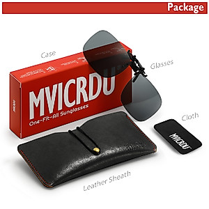 MVICRDU Clip on Sunglasses over Prescription Glasses for Men & Women Flip up Sunglasses Polarized UV Protection Lens CG1