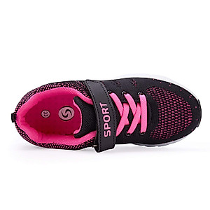 MAYZERO Kids Tennis Shoes Breathable Athletic Shoes Lightweight Walking Running Shoes Fashion Sneakers for Boys and Girls Rose