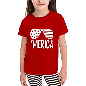 American Flag Shirt Toddler Boys Girls Patriotic Tees Shirt 4th of July T-Shirt Summer Short Sleeve Tee Tops(Dark Grey,120)