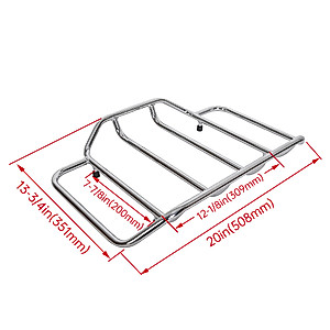 ECOTRIC Chrome Motorcycles Trunk Luggage Rack Rail for 1984-2023 Harley Touring Road King Street Glide Road Glide (Replaces # 53665-87)
