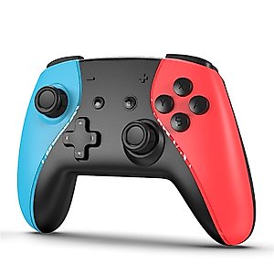 momen Switch Controller,Pro Controller for Switch/Switch Lite/OLED,Remote Gamepad Joystick with Turbo,Programming Function and Vibration Motion Control,Red & Blue