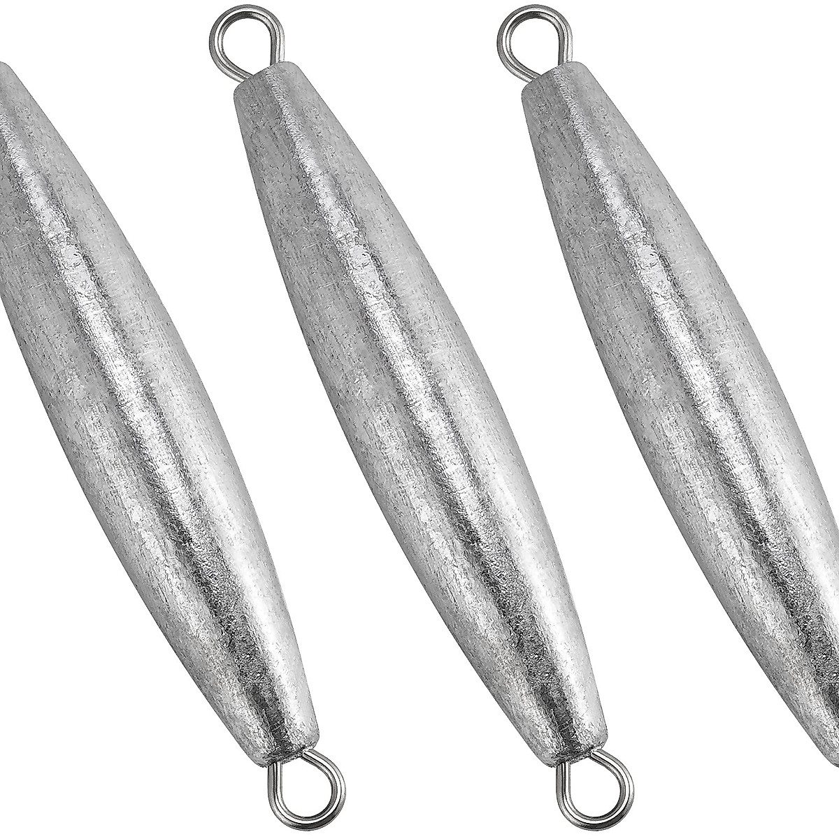 Dr.Fish 5 Pack Trolling Sinker Inline Lead Fishing Weight Vertical Lead Double Ring Fishing Sinker Bottom Fishing Freshwater 2 OZ