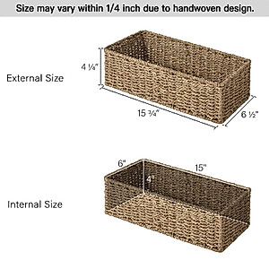 StorageWorks Seagrass Woven Storage Baskets