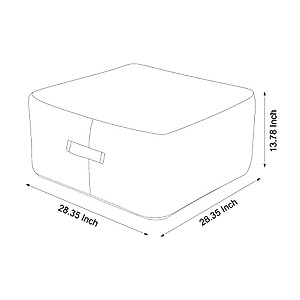 Lucky Yard Inflatable Patio Ottoman Square Stool Footrest with Handle, The Travel Portable Patio Outdoor Foot Stools Use for Indoor or Outdoor, Camping or Home (Green)