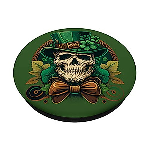 Sugar Skull St Patricks Day Irish Skull Leprechaun PopSockets Swappable PopGrip