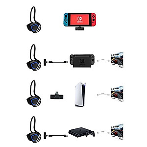 HUHD Wireless Gaming Headset for Switch 2.4G Wireless Gaming Headphones Switch,PC,PS4,PS5 with Adjustable Noise-Canceling Boom Microphone