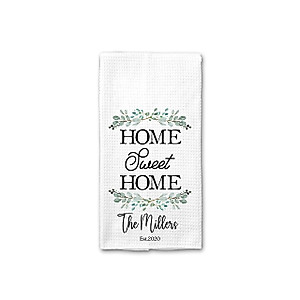 Personalized Name Home Sweet Home Waffle Towel