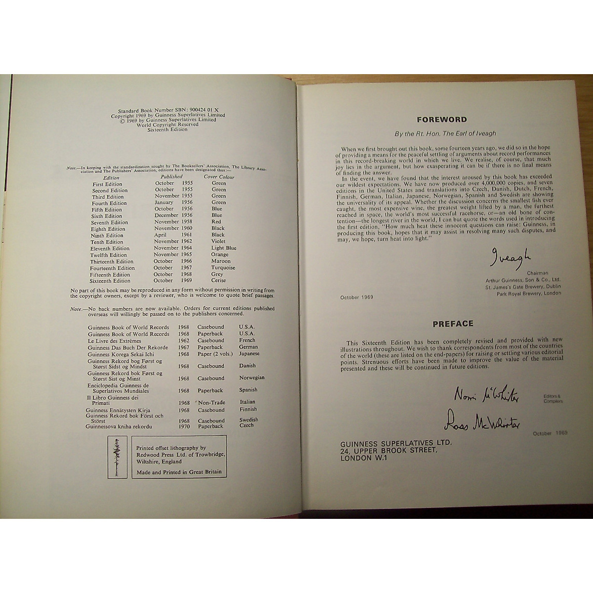 GUINNESS BOOK OF RECORDS 1969