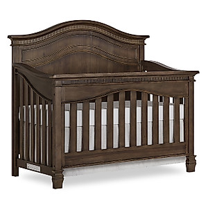 Evolur Cheyenne 5-in-1 Full Panel Convertible Crib in Antique Brown, Greenguard Gold Certified