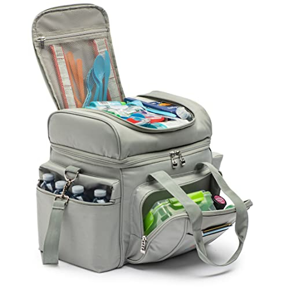 XXX-Extra Large Multiple Meals Cooler Bag (XXX-14x13x9.5 in)-Dual Insulated Compartment, Heavy Duty Fabric, Thick Insulation, Reinforced Stitches. Not for Everyday Use-Too Large.