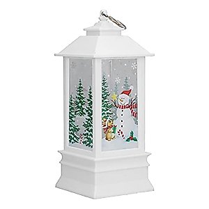 Jeanoko Snow Globe Lantern, Christmas Snowballs Night Light LED Lantern Design Easy to Hang for Outdoor Decoration for Christmas for Porches for Terraces