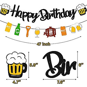 Happy Birthday Banner for Men Cheers for 21st-100th Years Bday Party Backdrop Decoration for Women Adult Him Her Celebrating Birthday Anniversary Event Garland Supplies Pre-Strung