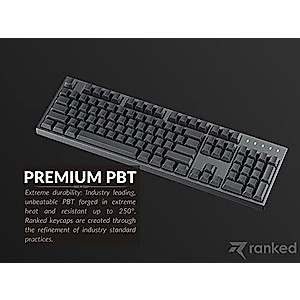 Ranked Blank Premium Keycap Set | 1.4 mm Thick PBT | Cherry Profile for Mechanical Keyboard (Black, 139 Keys)