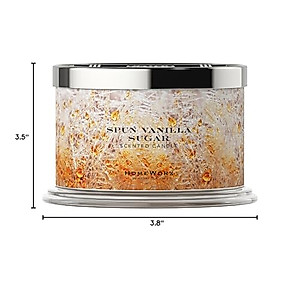 Premium Scented 18oz Candle - HomeWorx by Slatkin & Co - Spun Vanilla Sugar - 4 Wicks - Long-Lasting Jar Candle, 30-55 Hours Clean Burn Time - Vanilla Sugar, Caramel, hint of Citrus
