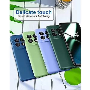 Foluu Silicone Case for OnePlus 11, Liquid Gel Rubber Bumper Case with Soft Microfiber Lining Cushion Slim Hard Shell Shockproof Protective Cover for OnePlus 11 5G 2023 (Black)