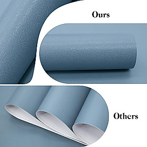 Nukofal Blue Wallpaper Peel and Stick Wallpaper Blue Contact Paper 17.7inch x 118.1inch Blue Waterproof Wallpaper Solid Self Adhesive Removable Wallpaper for Cabinet Kitchen Shelf Liner Vinyl Roll