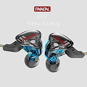 FAAEAL Earphones FMS Armature Dual Driver in-Ear Wired Headphones Detachable HiFi 1DD 1BA Bass Audio Monitors Noise Isolating Music Sports Earbuds Headset