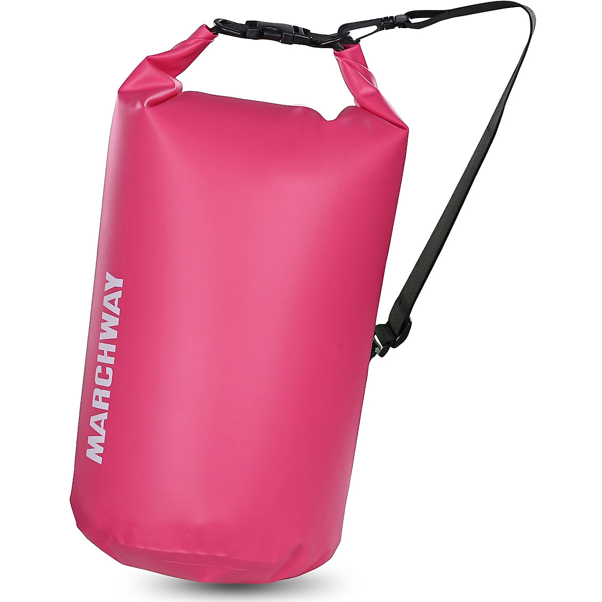 MARCHWAY Floating Waterproof Dry Bag Backpack 5L/10L/20L/30L/40L, Roll Top Sack Keeps Gear Dry for Kayaking, Rafting, Boating, Swimming, Camping, Hiking, Beach, Fishing (Pink, 20L)