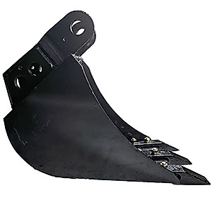 Titan Attachments 12" Fronthoe Bucket Fits Mini Skid Steer Fronthoe Backhoe Excavator, Bolt-on Forged Carbon Steel Teeth, Drainage Holes