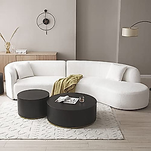 kevinplus 126'' Curved Sofa Couch with Chaise Lounge for Living Room, L-Shape Modern Sectional Luxury Upholstery 5-Seat Sofa Couch for Apartment Lobby, Boucle Fabric & 2 Pillows (Right-Facing, Beige)