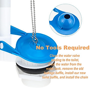 Gerber Toilet Flapper, Upgraded 3 Inch Flapper Replacement for Gerber 99-788 with Stainless Chain & Long Lasting Rubber Water Saving, 2-Pack