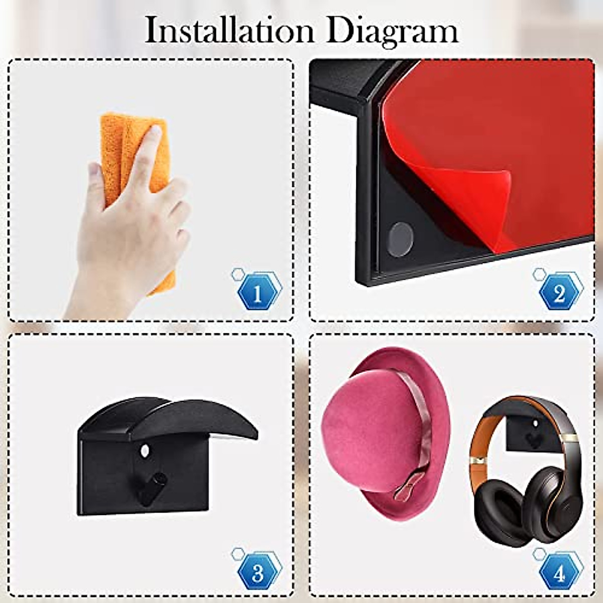 QHWLKJ Hat Rack for Baseball Caps,Hat Hanger Holder Rack for Hanger & Room Closet Display, 2Pack 20 Hat Storage Clips+10 hat Racks for Hang Ball Caps Beanie & Accessories, for Men, Boy Women Gift