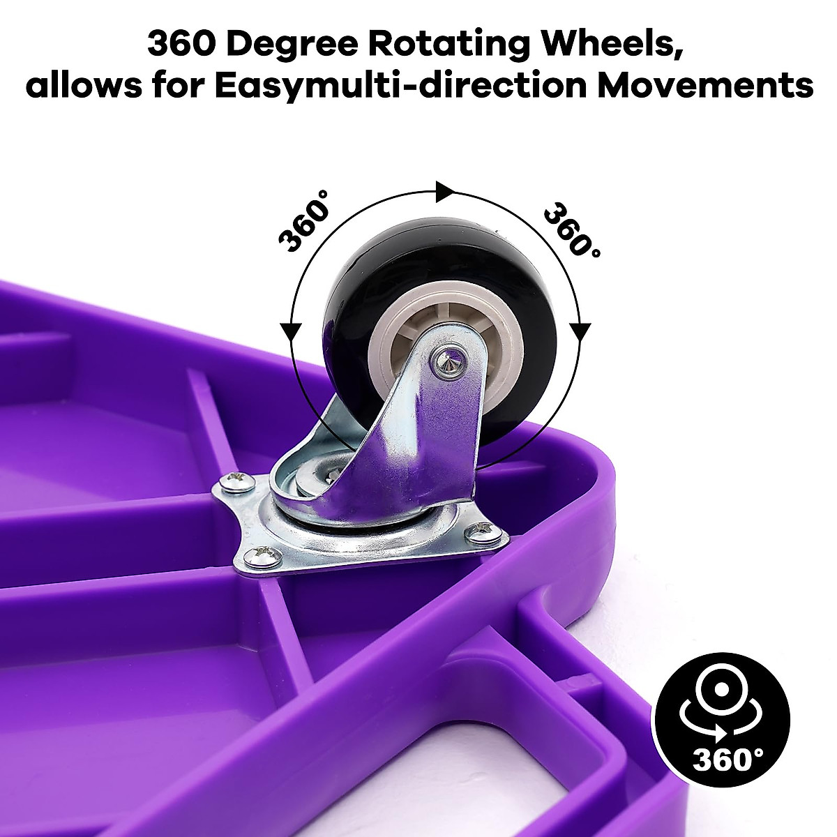 Kids Sitting Scooter Board with Universal Wheels Safety Plastic Scooter for Kids Ages 6-12 Manual Sport Scooters with Handles for Gym Class(Pueple)